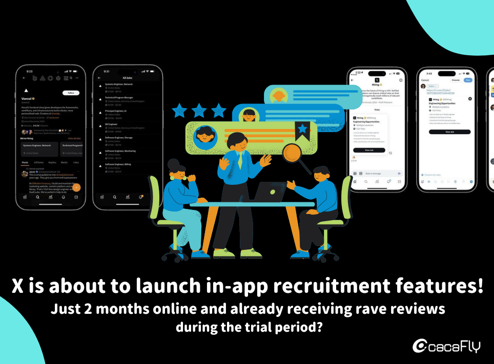 X is about to launch in-app recruitment features ! Just 2 months online ...